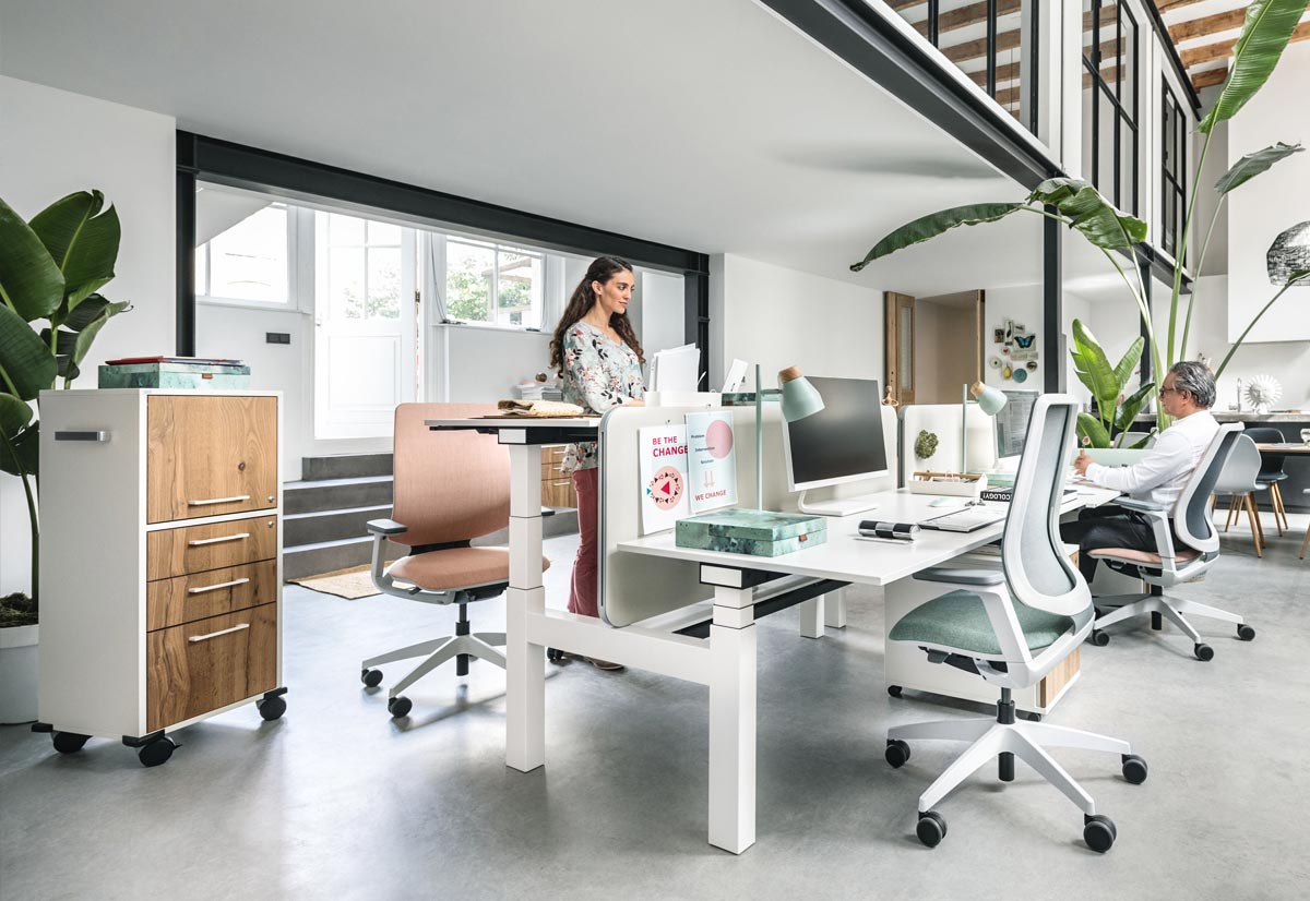 Sit-Stand Bench Desks | Electric Height-Adjustable Desks – Furnify